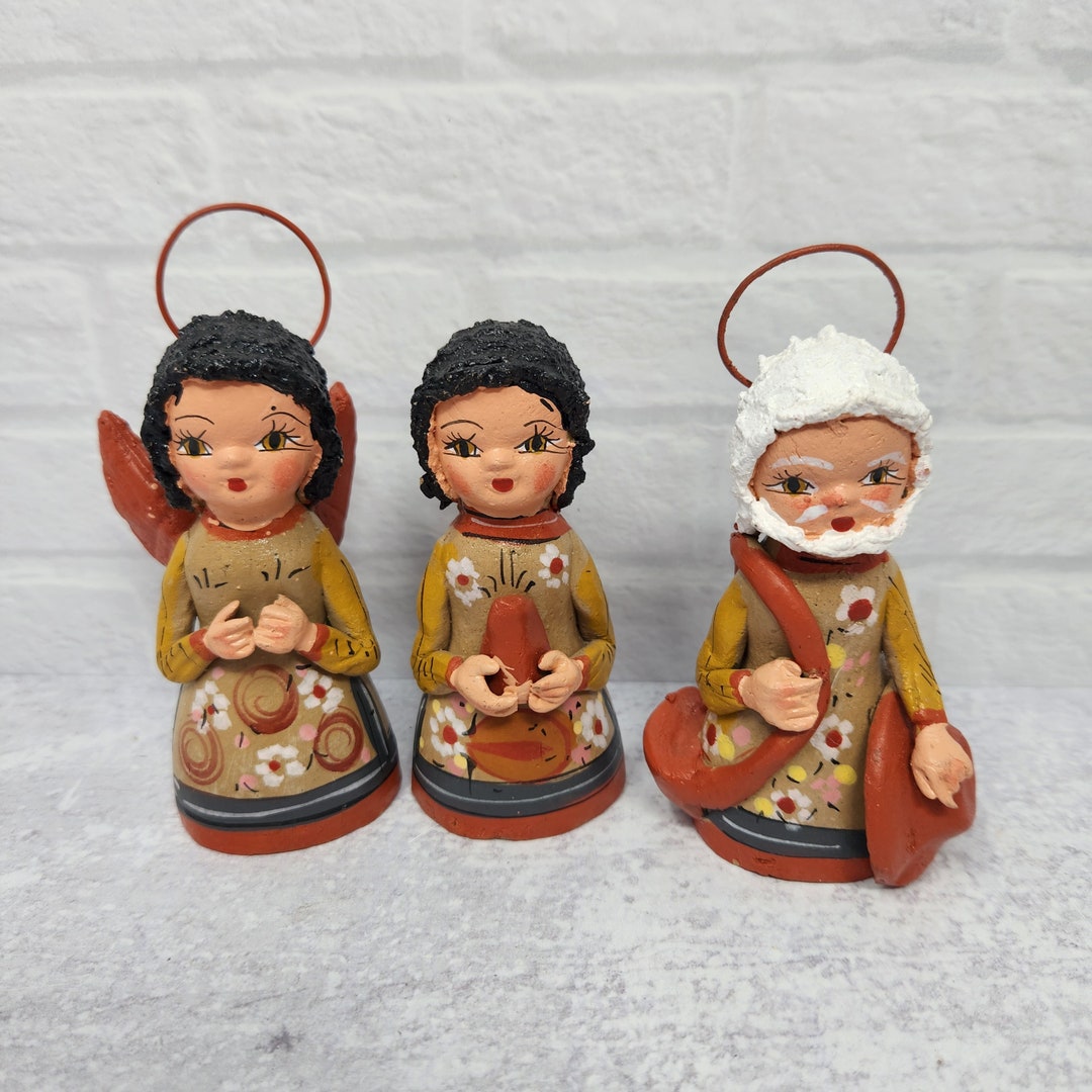 Nativity Scene Mexican 3 Pc Folk Art Tonala Pottery Christmas Set Clay ...