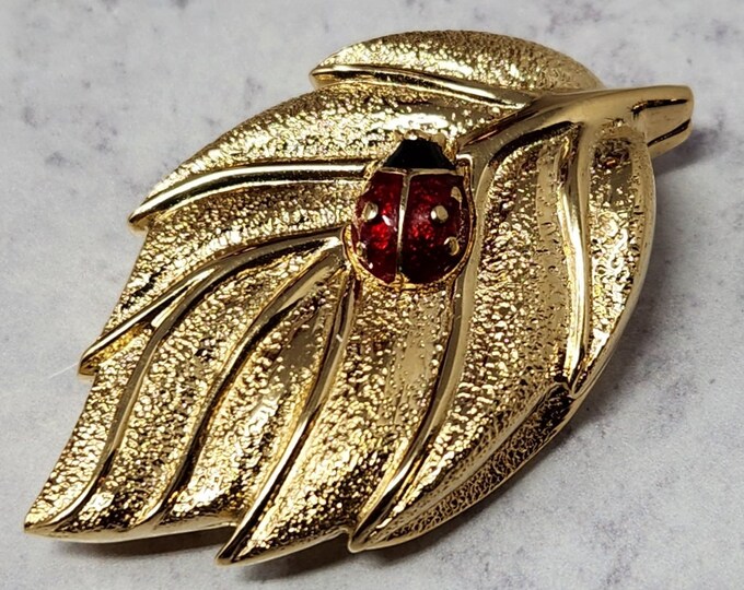 Vintage Estee Lauder Compact Solid Perfume Ladybug Gold Leaf Spellbound ...