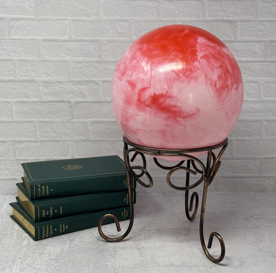 Vintage Large Pewter Metal Sphere Stand Crystal Ball Stand Crystal ...