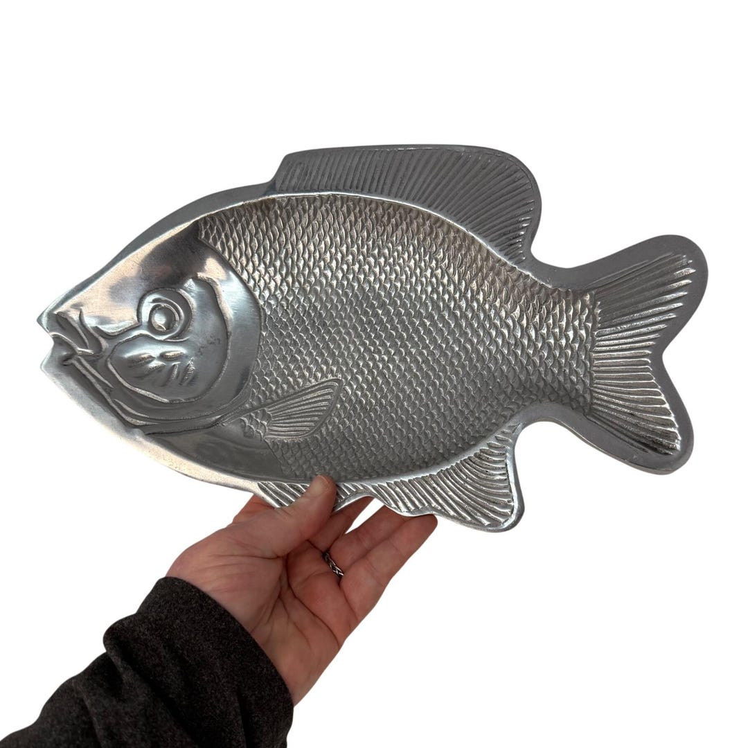 Vintage Pewter Fish Platter, Large Fish Platter, Aged, 12-7/8" X 7.5 ...