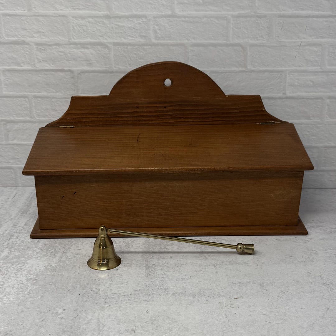 Early Pennsylvania Walnut Wood Hanging Candle Box, Wooden Storage Box ...