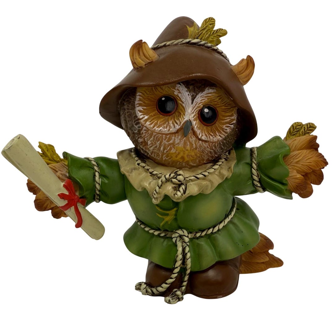 The Wizard of Oz SCARECROW Owl Figurine With Brain Certificate Vintage ...