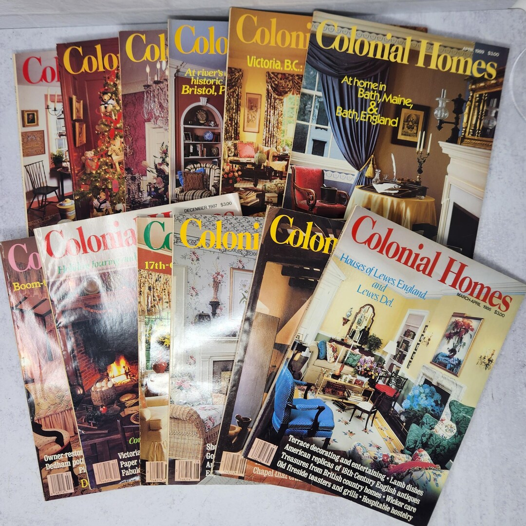 12 Colonial Homes Magazine 1968 - 1989 Antiques Architecture Gardens ...