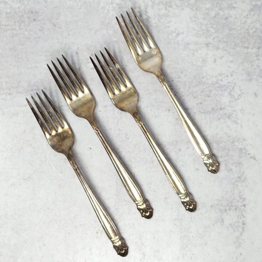 Vintage Danish Princess Silverplate Dinner Forks (1938) Set of 4 ...