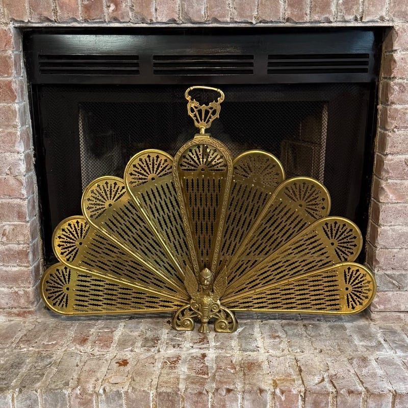 Peacock Fireplace Screen - Etsy
