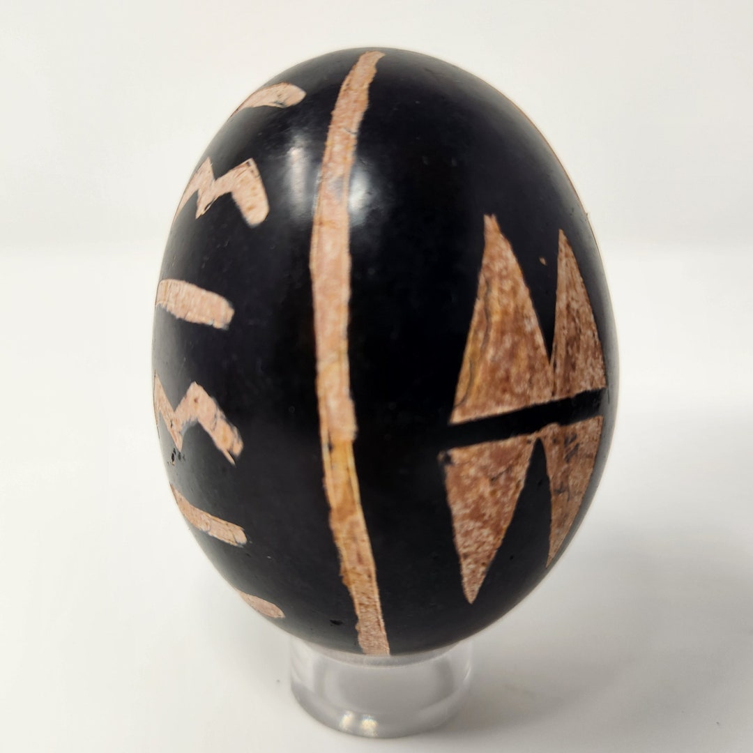 Vintage Besmo Kenya Carved Stone Egg Handcrafted African Decor, Unique ...
