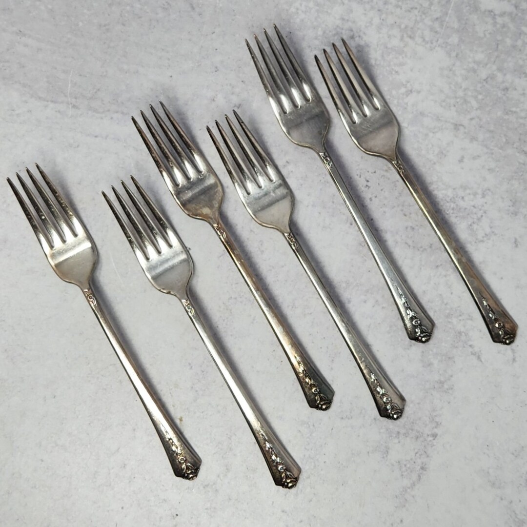 Vintage Spring Garden Silverplate Dinner Forks (1949) Set of 6 ...