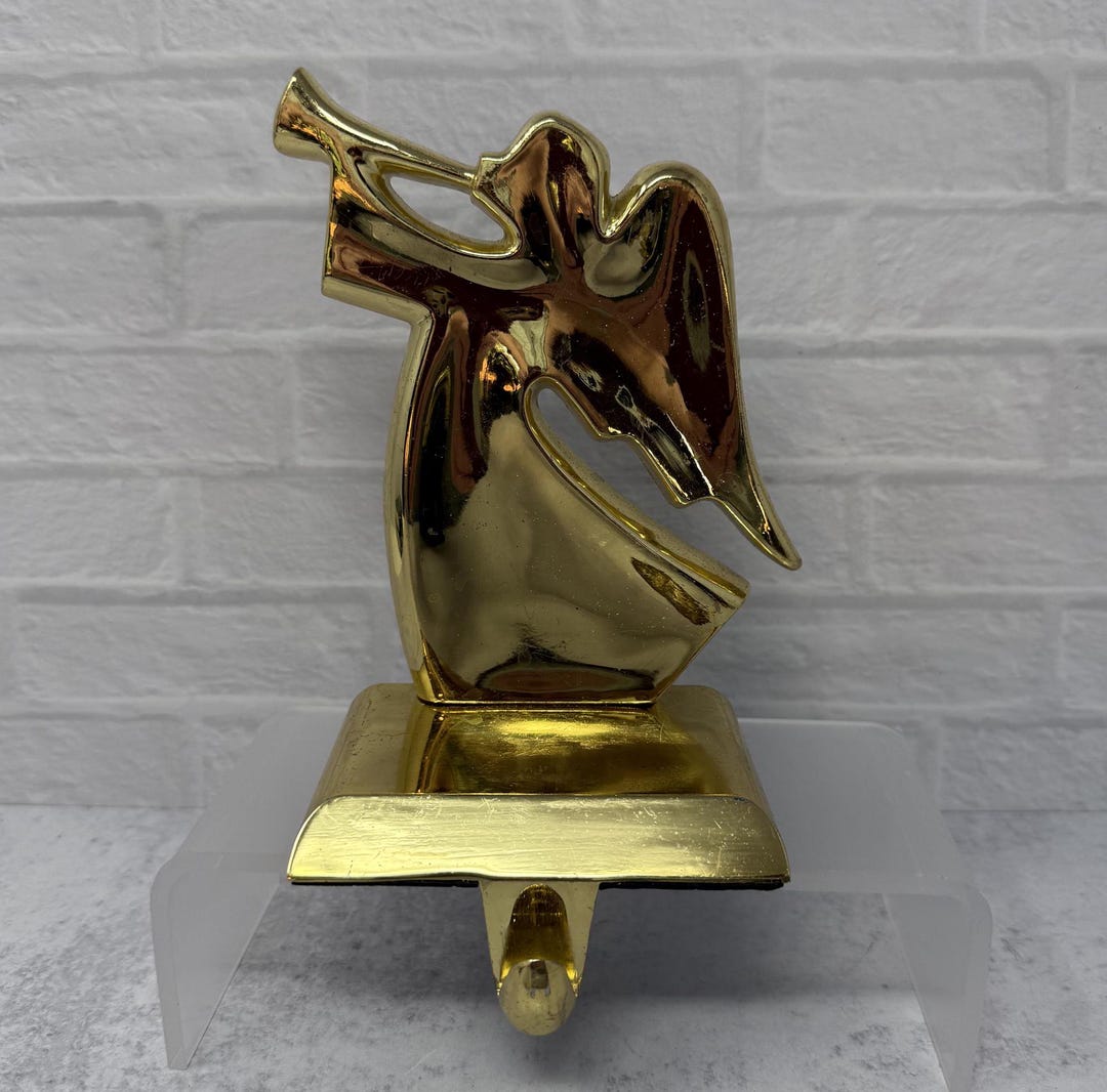 Vintage Gold Angel Stocking Hanger, Vintage Christmas Stocking Holder ...
