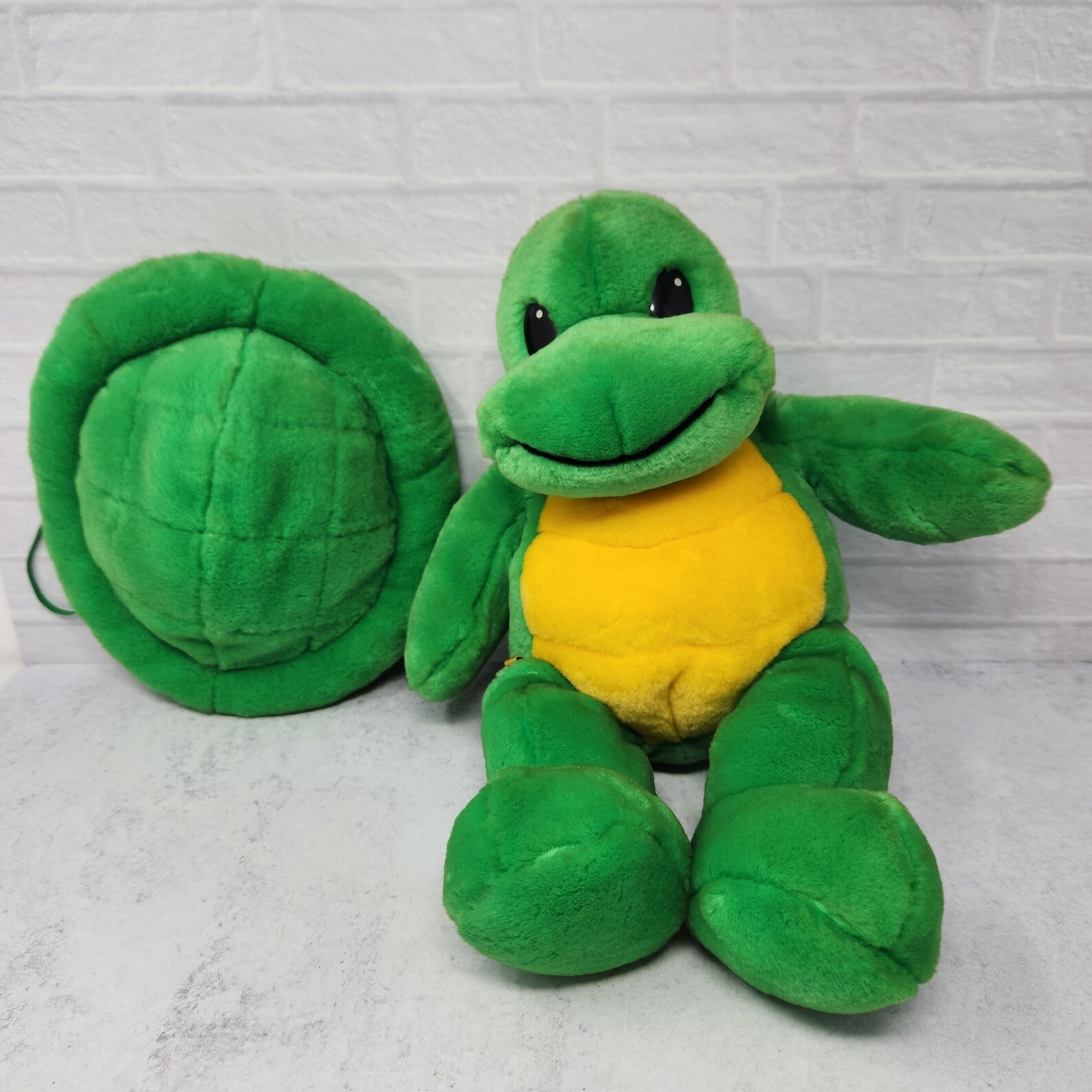 Vintage Build A Bear Workshop Turtle Plush WITH SHELL W Hidden Zippered ...