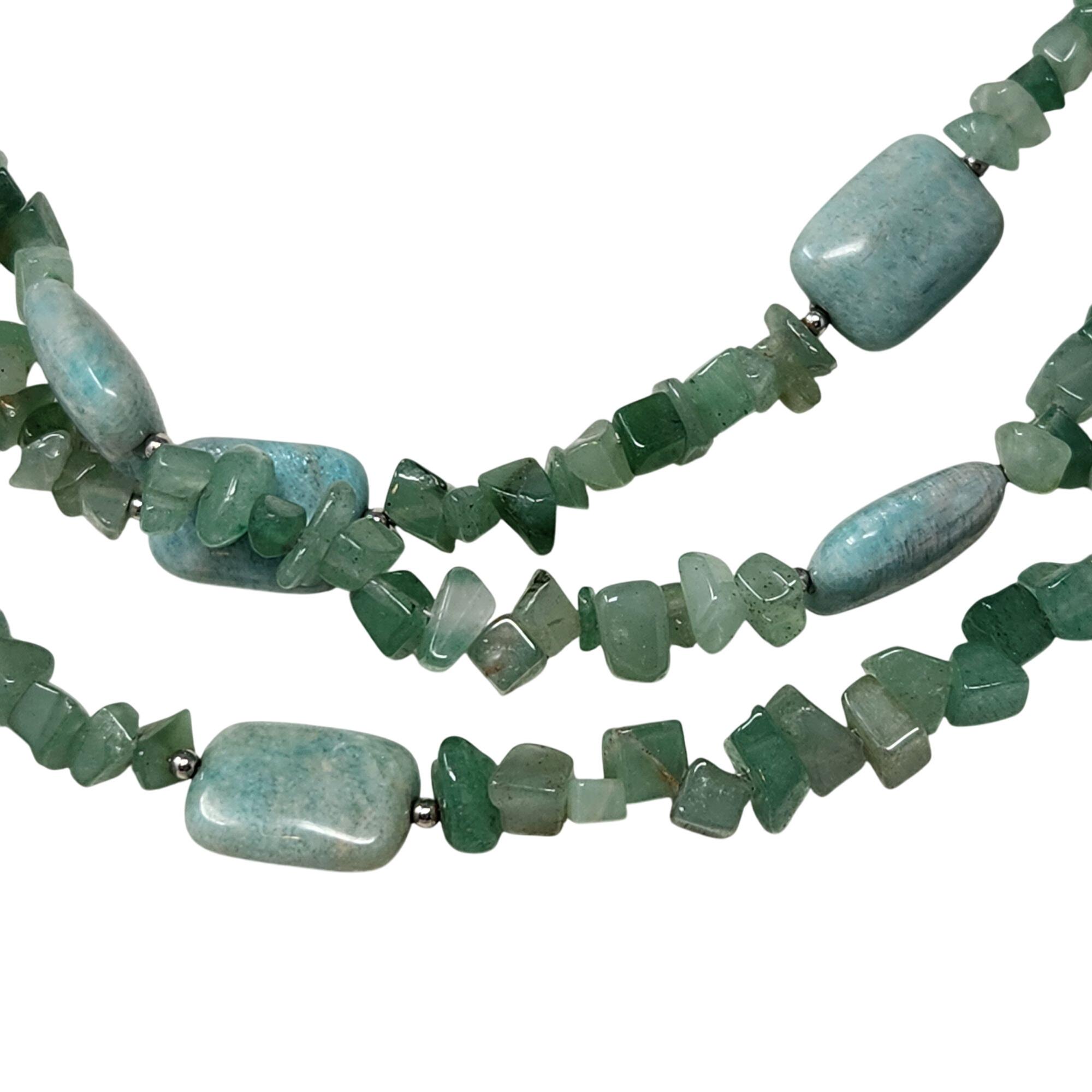 Vintage 1980s Lee Sands Jade Aventurine Necklace Signed LS Triple ...