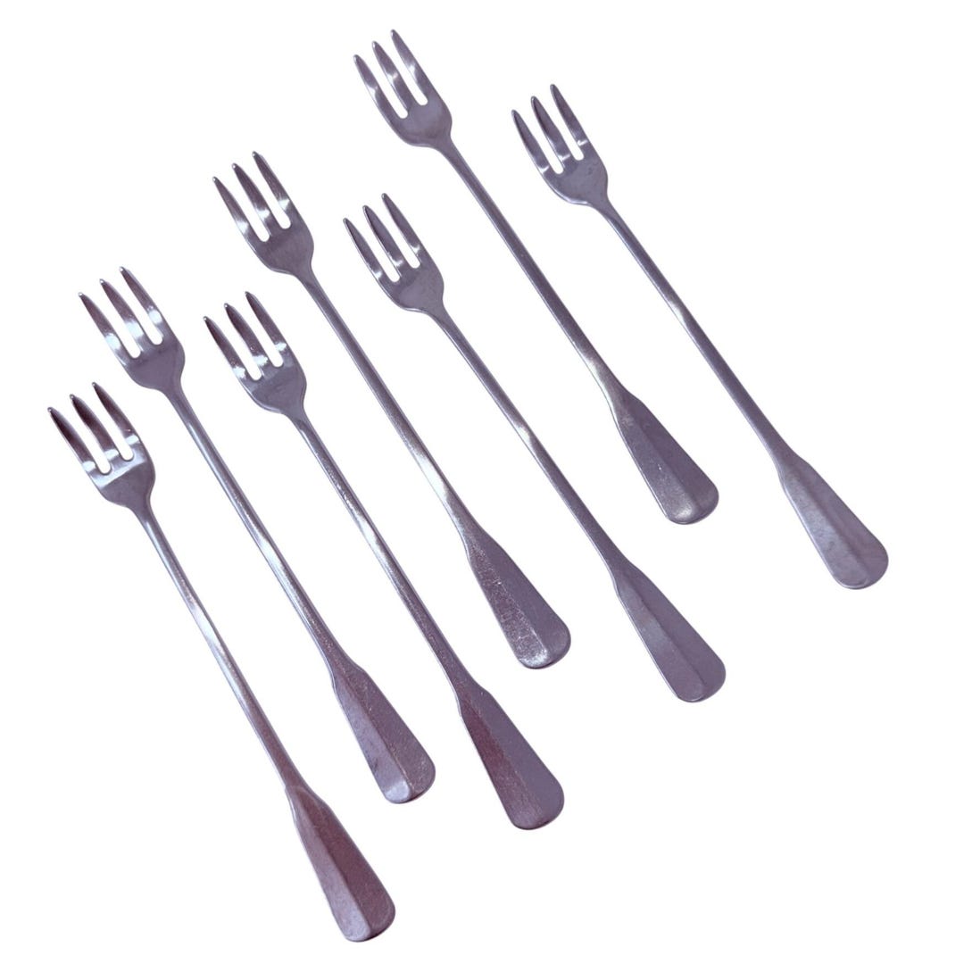7 Cocktail / Seafood Forks Colonial Artistry Stainless Steel Flatware ...