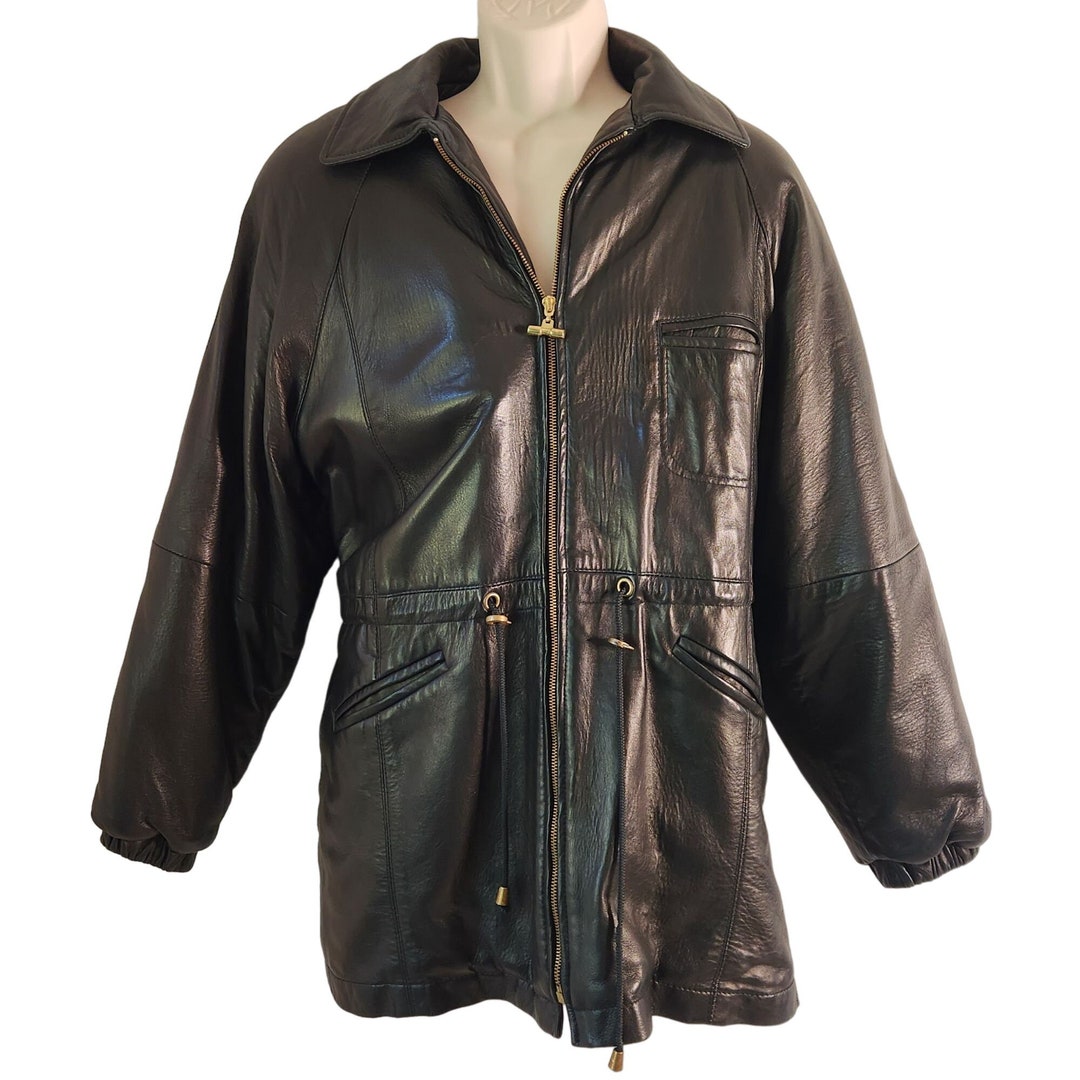 Damselle Womens Vintage Chic Black Supple Soft Cinched Waist Leather ...