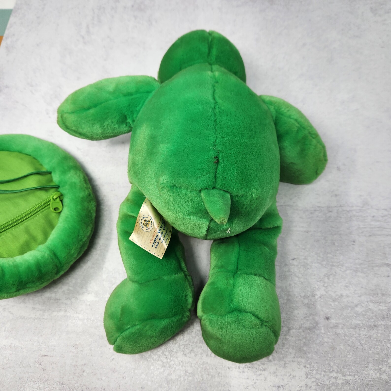 Vintage Build A Bear Workshop Turtle Plush WITH SHELL W Hidden Zippered ...