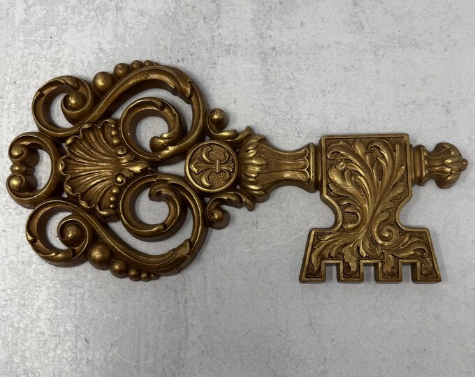 Vintage Syroco Retro Gold Skeleton Key Wall Decor DART 3661 C Syracuse ...
