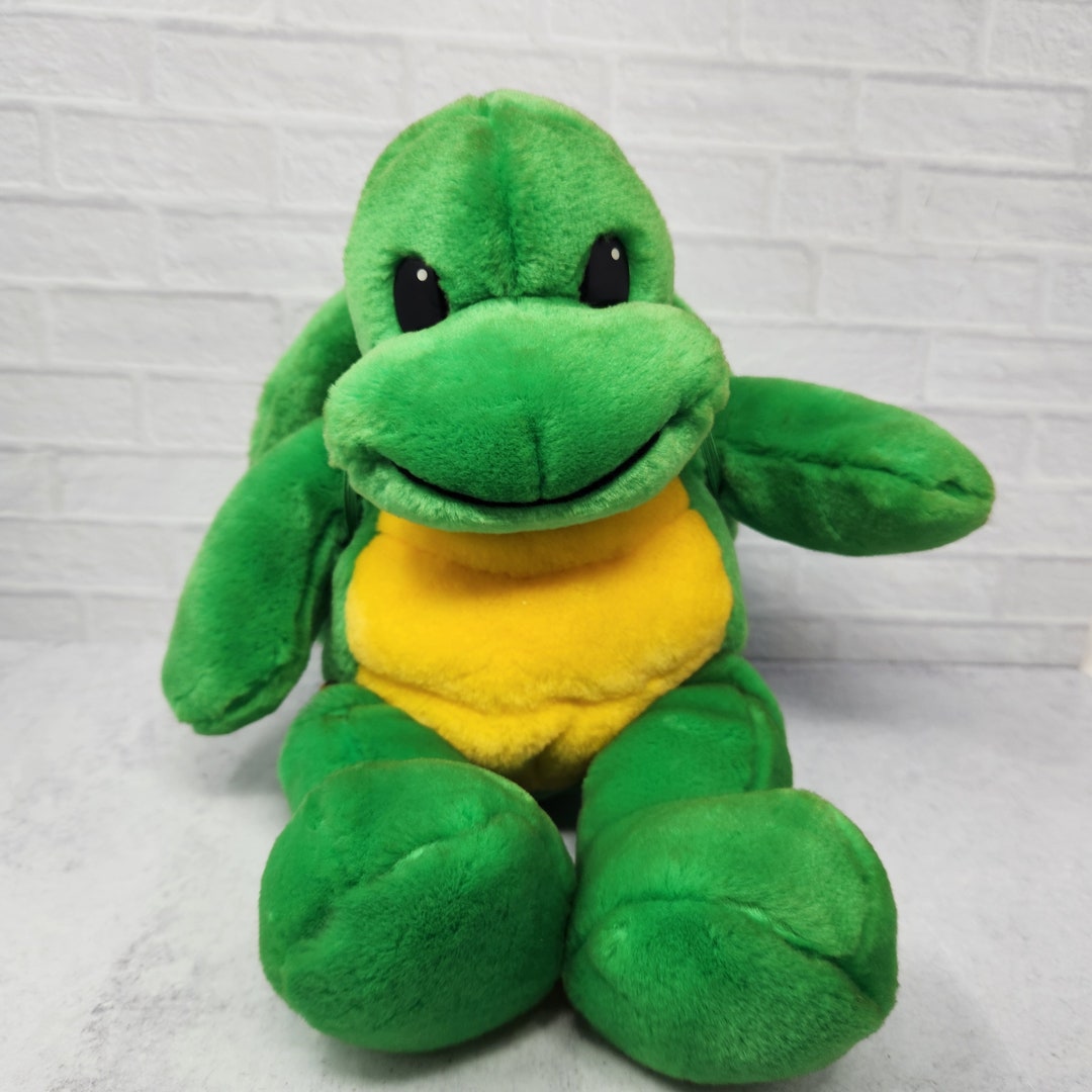 Vintage Build A Bear Workshop Turtle Plush WITH SHELL W Hidden Zippered ...