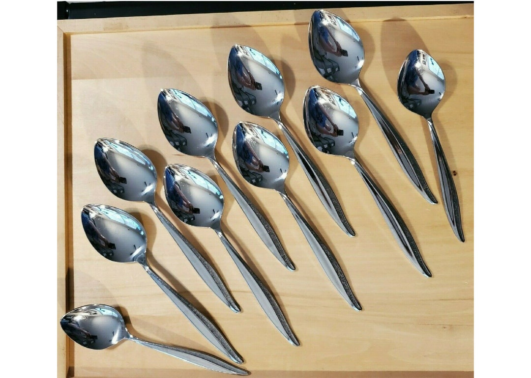 Vintage Oneida TEXTURA 8 Place Soup Spoons Stainless Steel - Etsy
