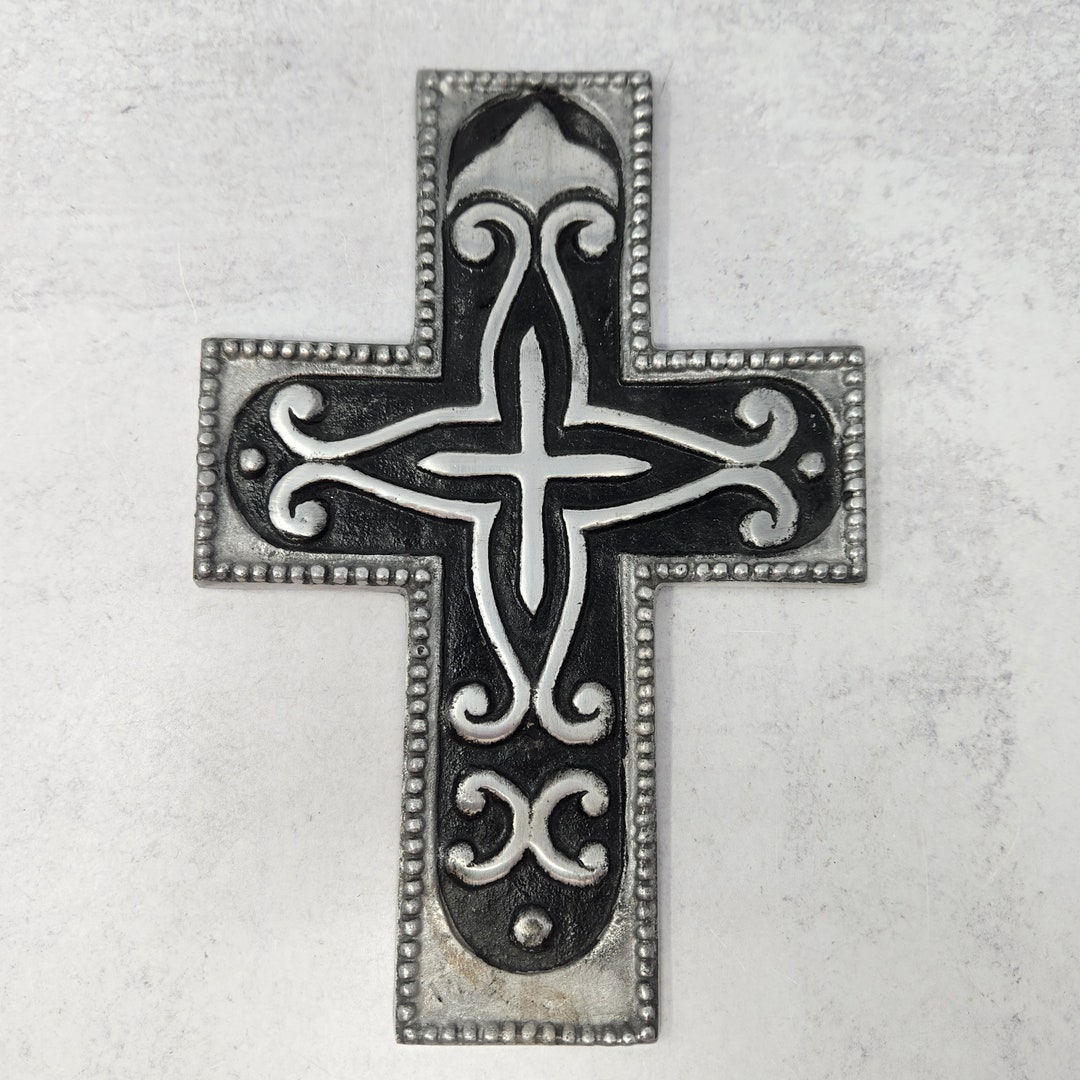 Beautiful Hanging Pewter Cross / Crucifix ~ Large 11" X 7 1/2 ...