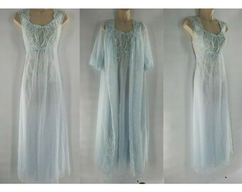 Sheer Nylon Peignoir | Etsy