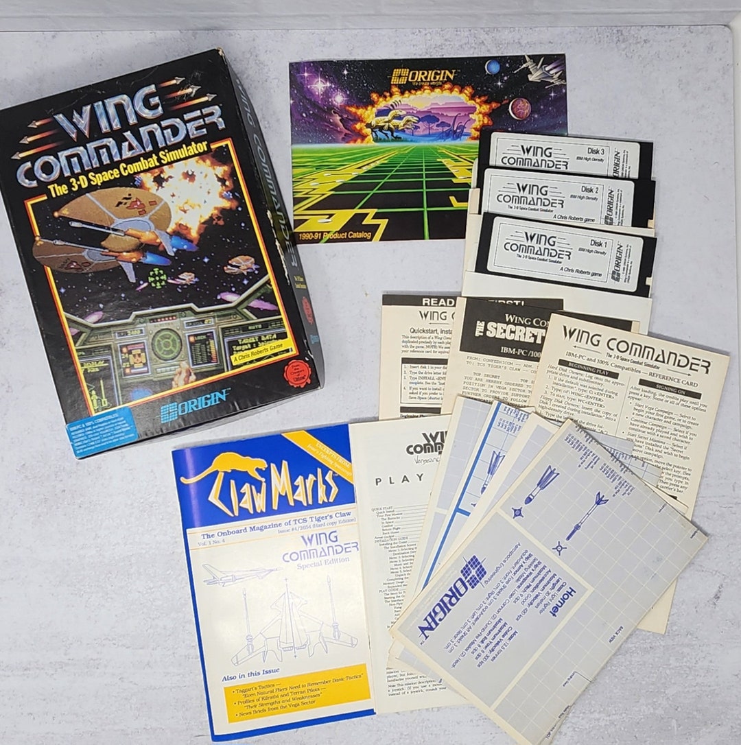 Wing Commander (PC, 1990) Boxed Complete 5.25" Floppy Disk Version IBM ...