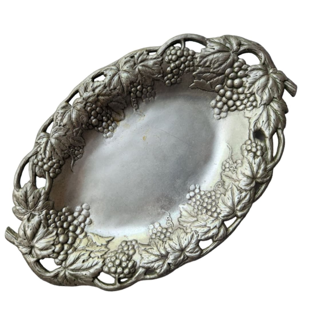 13" Oval Tray Grape (aluminum Hollowware) by ARTHUR COURT, Vintage ...