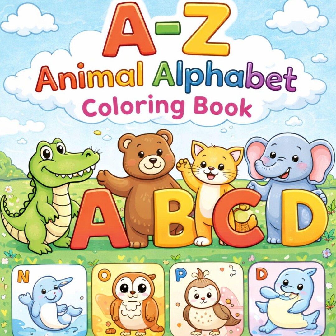 Animal Alphabet Coloring Book | A-Z Learning Pages (digital Download ...