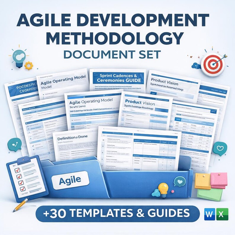 Agile Development Methodology Templates, Scrum Kanban Toolkit, PMO Docs ...
