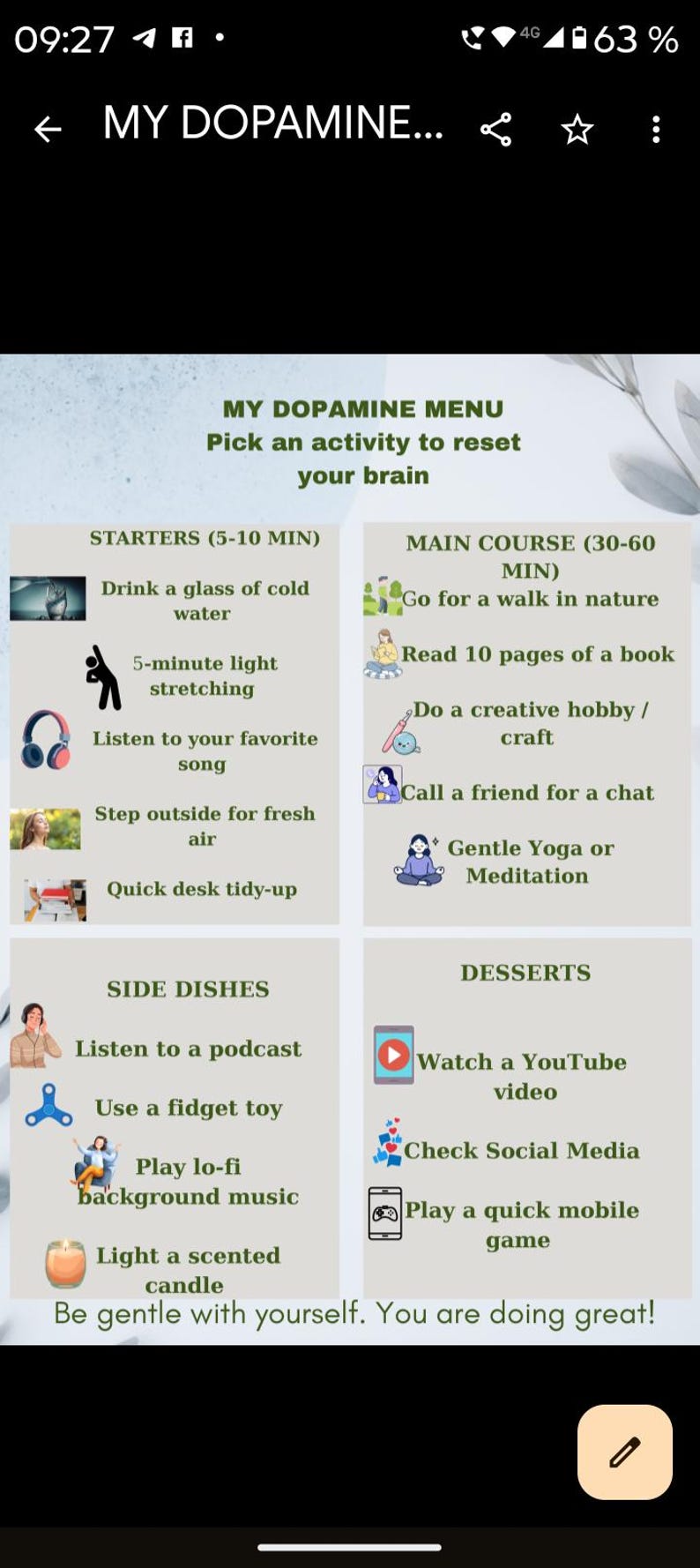 ADHD Dopamine Menu – Neurodivergent Productivity Tracker (digital ...