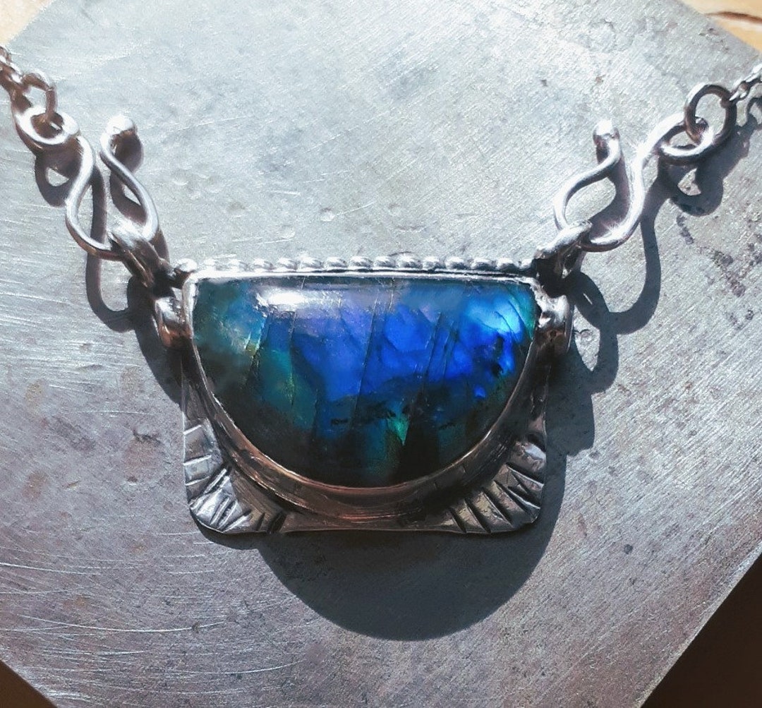 Labradorite Necklace, Sterling Silver Labradorite Pendant, Designer ...