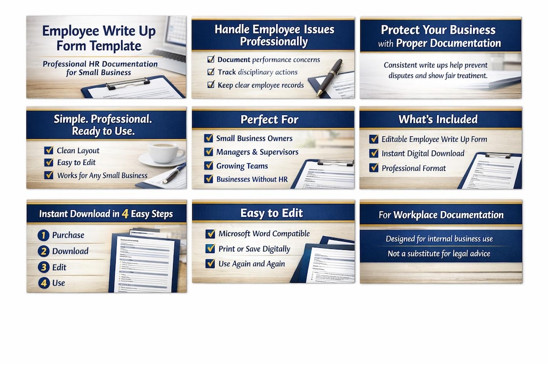 Employee Write up Form Template | HR Disciplinary Action Form ...