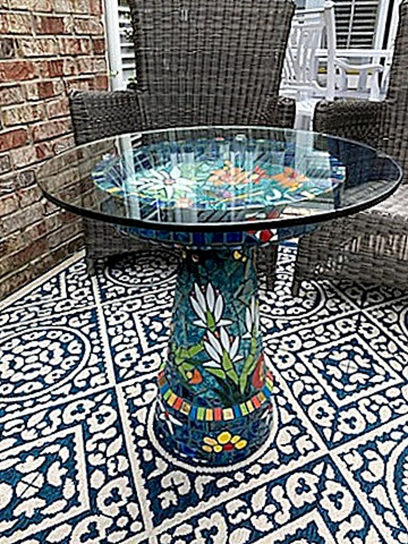 Mosaic BIRDBATH Garden Art Unique Table CUSTOM ONLY - Etsy