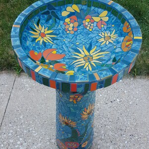 Mosaic BIRDBATH Garden Art Unique Table CUSTOM ONLY Free Shipping - Etsy
