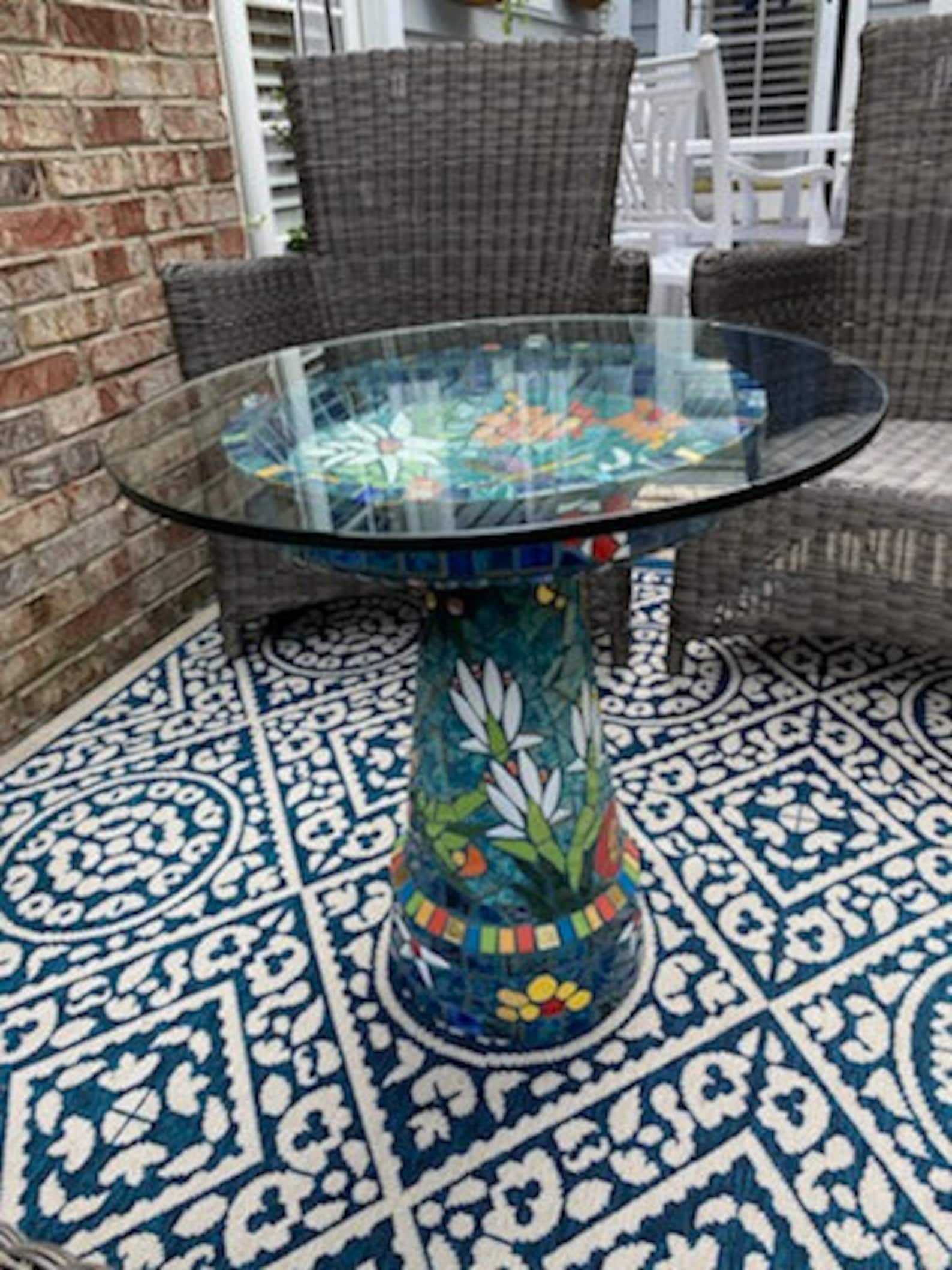 Mosaic Bird Bath: Colorful Outdoor Garden Art - Etsy