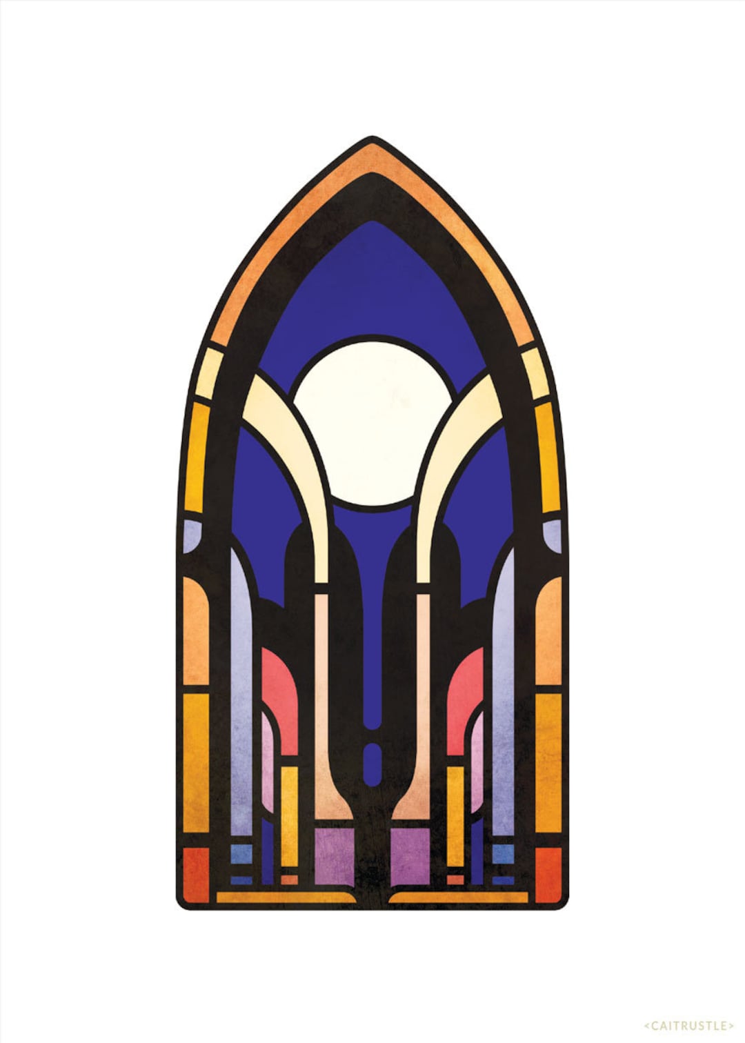 LCARS Stained Glass Window 5x7 Print - Etsy