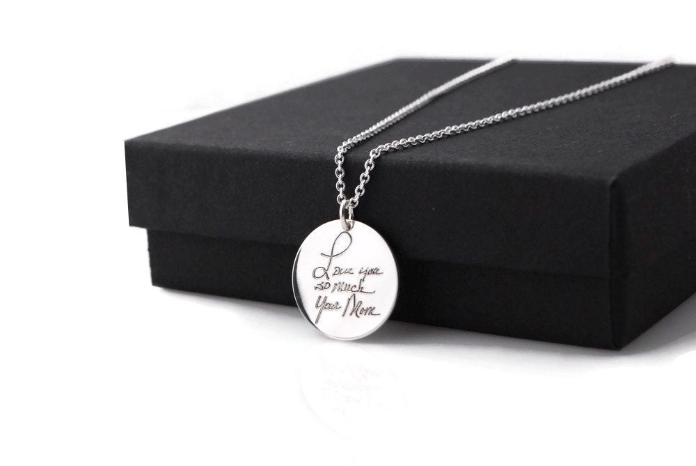 Actual Handwriting Pendant Necklace in Sterling Silver - Etsy