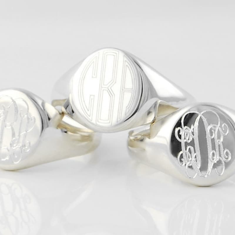 Monogram Signet Ring - Etsy