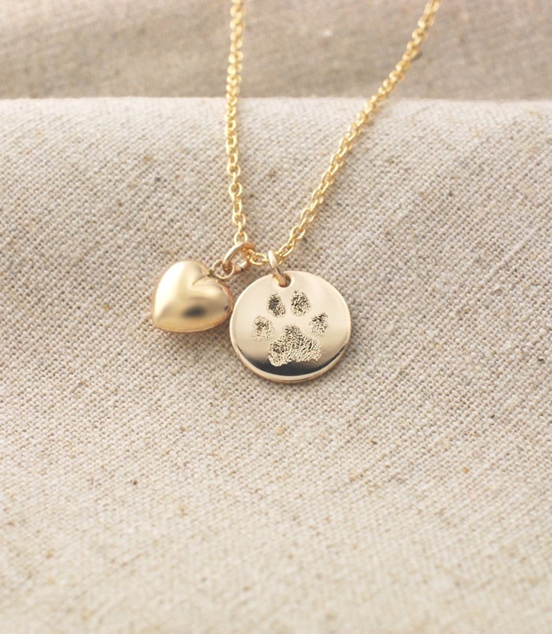 Your Pet's Actual Paw Print Custom Personalized Pendant and Puffed ...