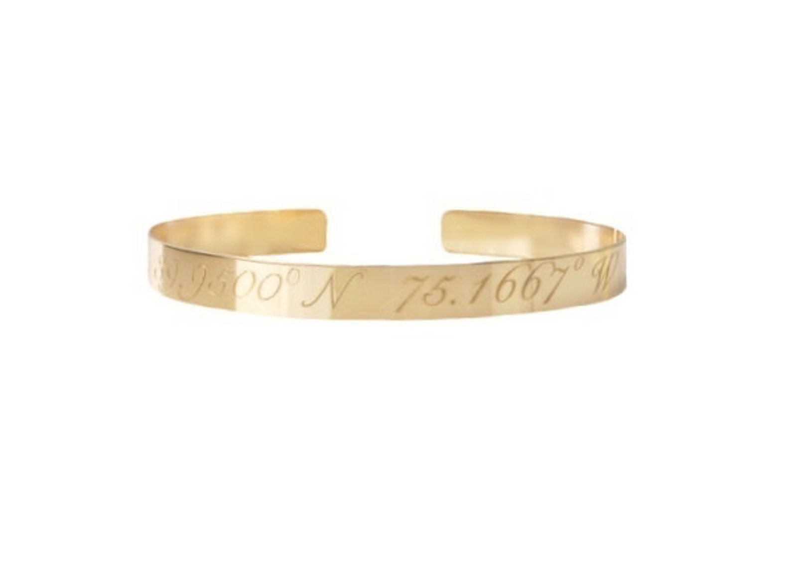 GPS Compass Coordinate Custom Engraved Cuff Bracelet • Sterling Silver ...