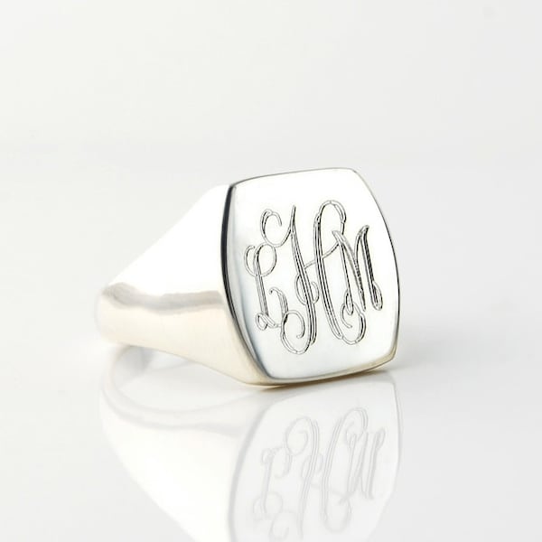 Sterling Monogram Ring - Etsy