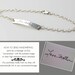 Actual Handwriting & Signatures Engraved Sterling Silver Horizontal Bar ...