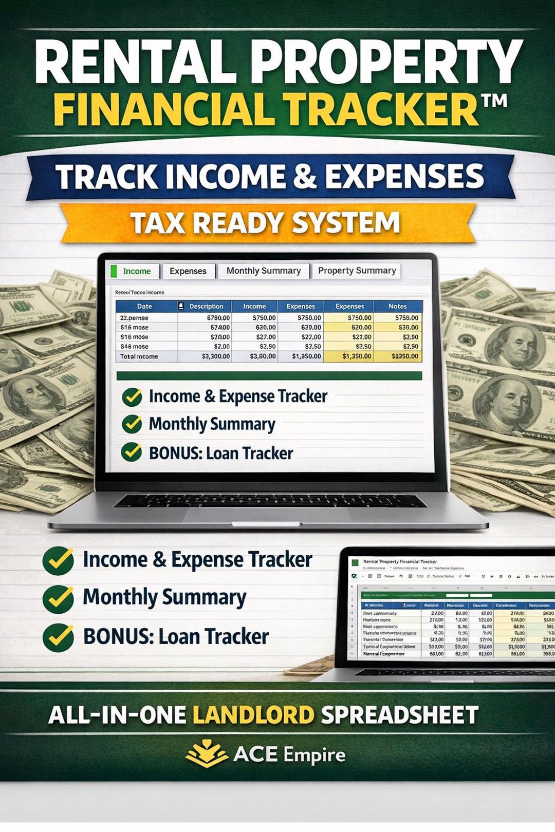 Rental Property Spreadsheet | Track Income & Expenses | Landlord Tax ...
