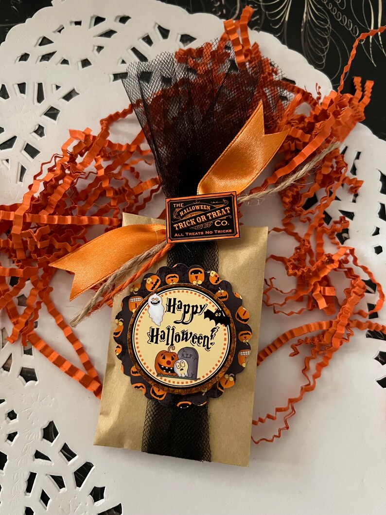 Halloween Candy Treat Favors With Decorative Paper Wrap, Classroom ...