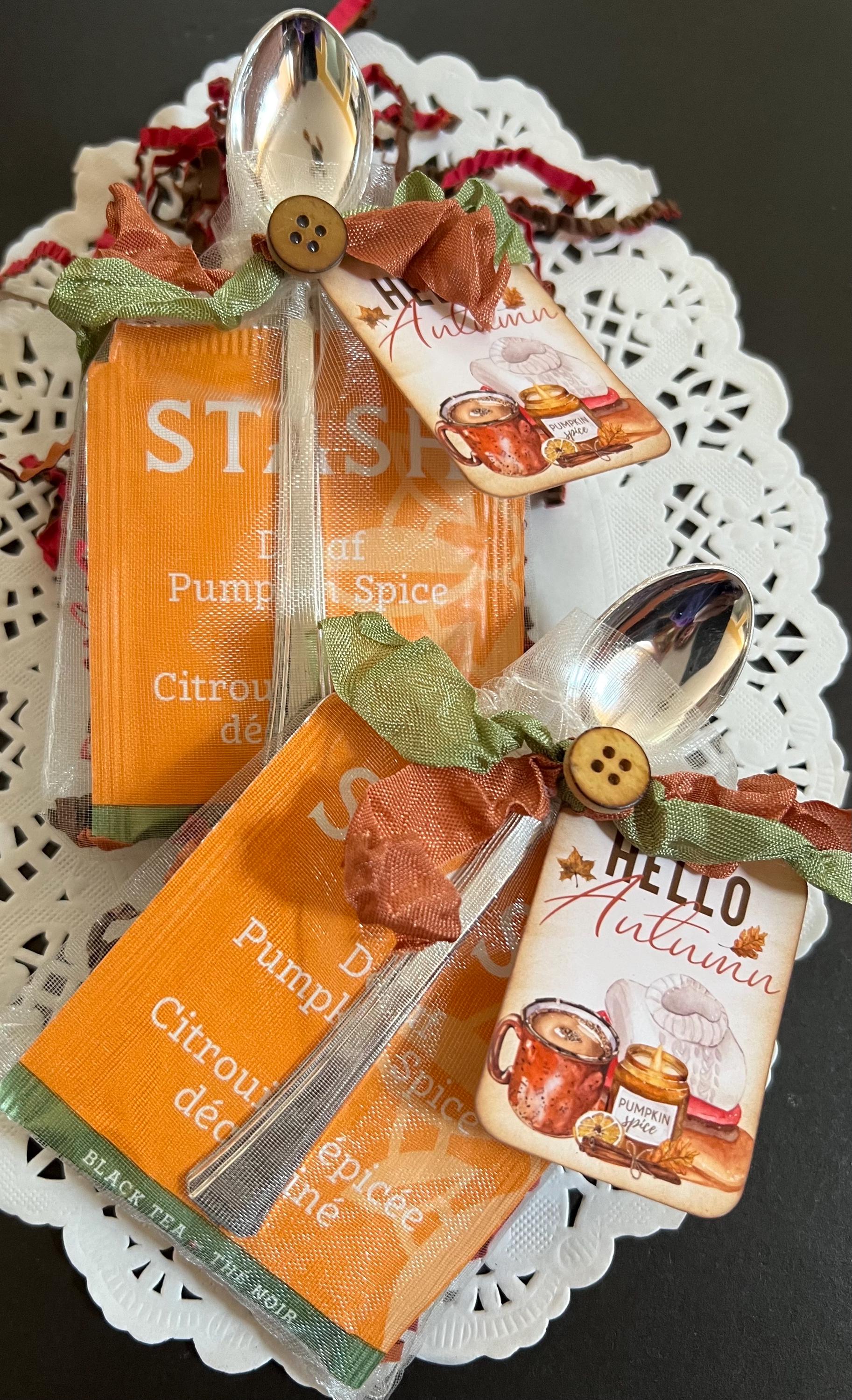 Set of 2 Pumpkin Spice Tea Favors, Fall Tea Favor, Autumn Tea Packets ...