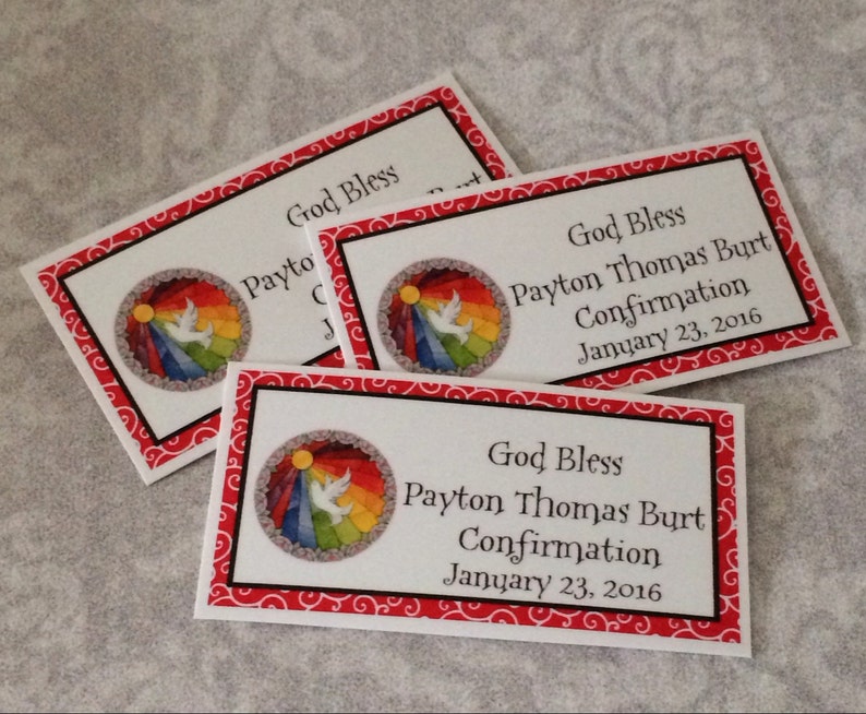Printed Personalized Confirmation Party Favor Tags Confetti - Etsy