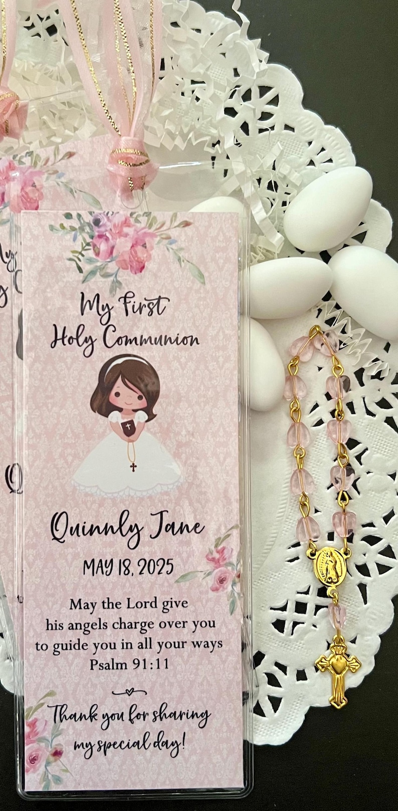 Set of 10 Printed First Communion Favors, First Holy Communion Bookmark ...