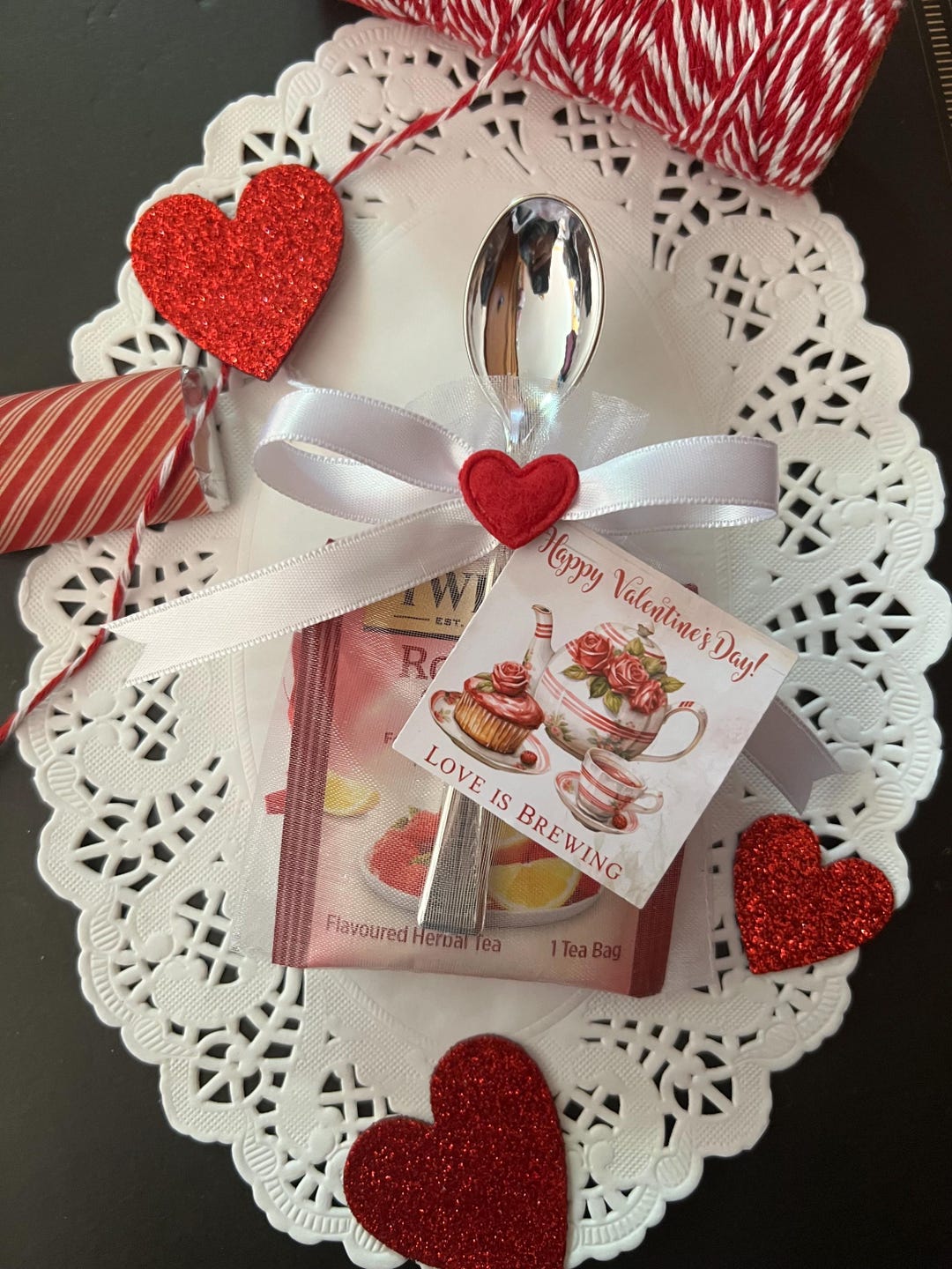 Set of 2 Valentine Tea Favor, Sweetheart Tea Favors, Valentines Tea ...