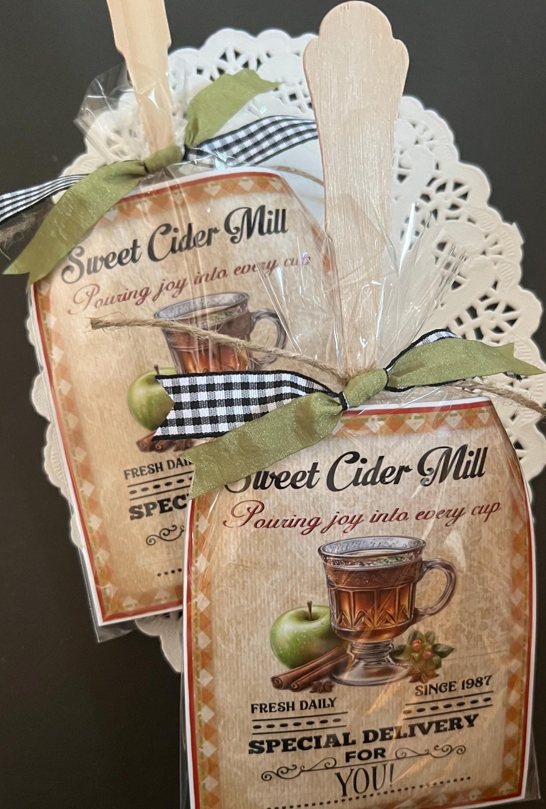 Set of 2 Hot Apple Cider Favors, Fall Cider Favor, Autumn Apple Cider ...