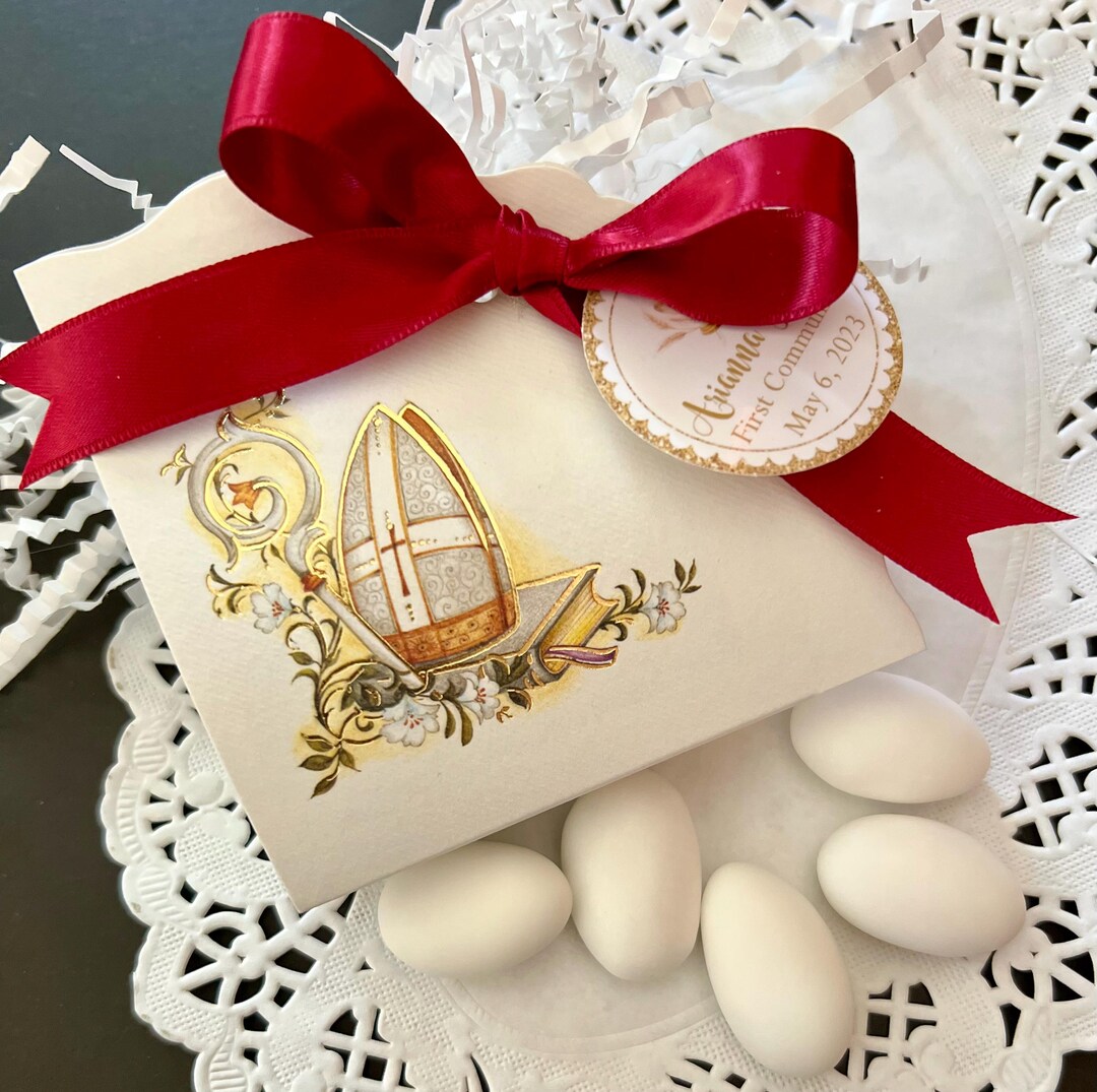 Set of 10 Italian Confirmation Box Favors, Confirmation Favor ...