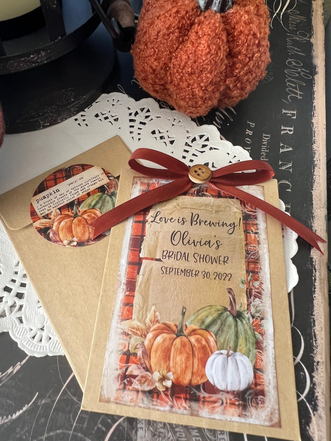 Love is Brewing Fall Pumpkin Spice Tea Favors, Pumpkin Spice Tea ...