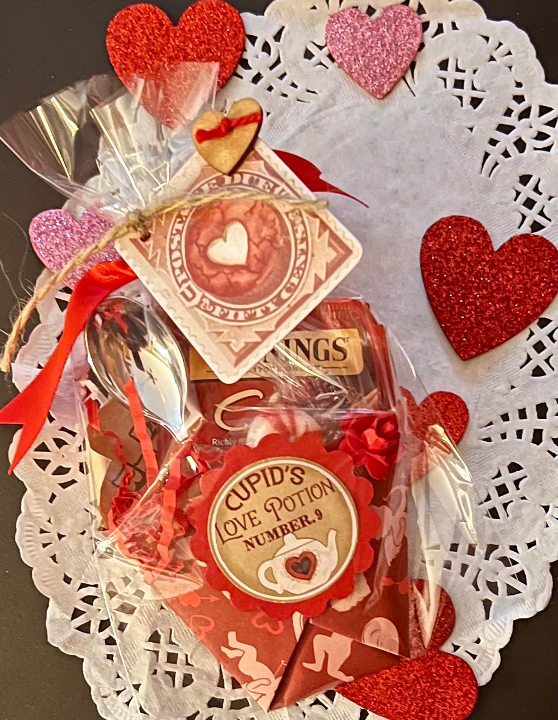 Set of 2 Valentine Tea Set, Valentine Tea Packet for Favors, Hostess ...