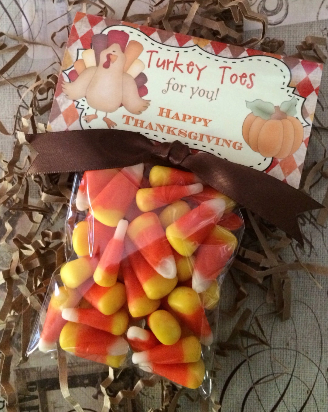 Fall Thanksgiving Turkey Toes Treat Favor Bag, Personalized, Classroom ...